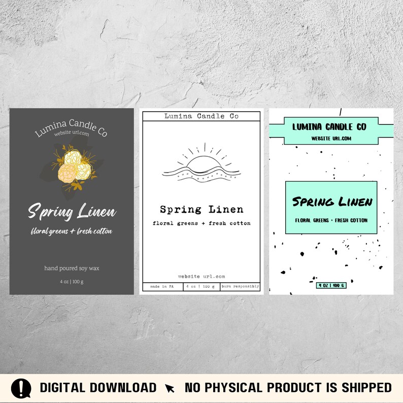 Wax Clamshell Mold Label Template Blank Wax Melt Label Handmade Wax ...