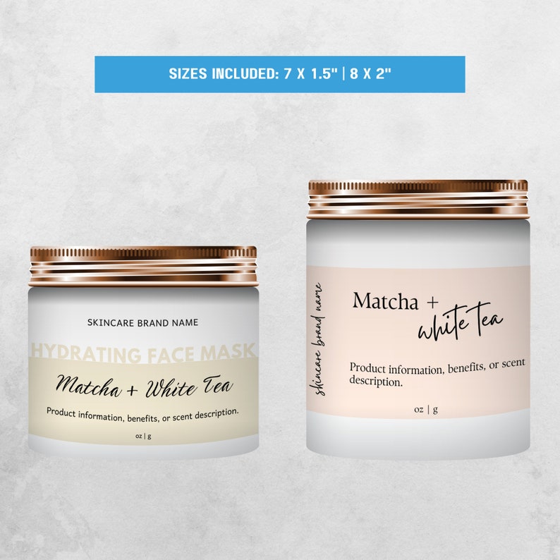 Skincare Jar Wrap Around Label Template Editable Wrap Around Cosmetic ...