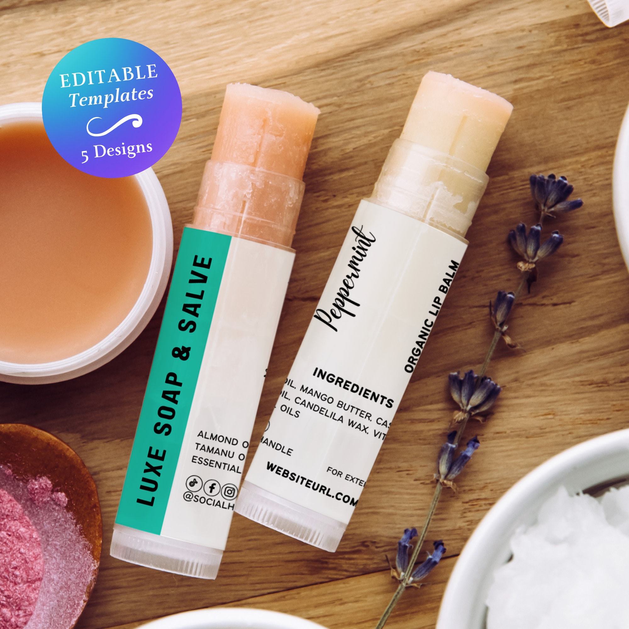 Custom Lip Balm Label Template Printable Blank Tube Lip Balm Label ...