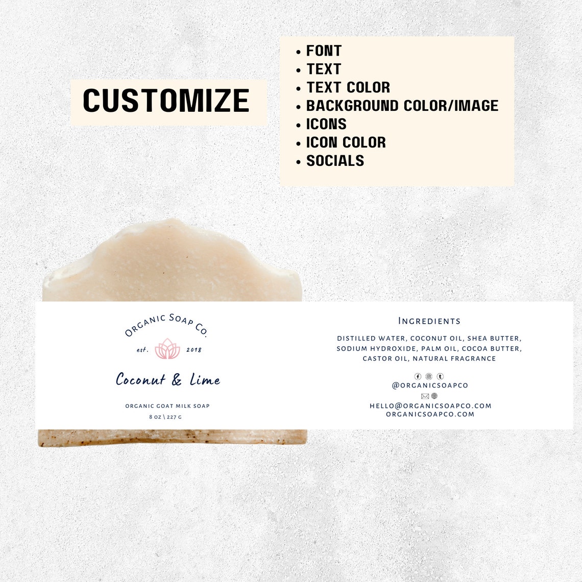 Soap Label Template DIY Soap Label Small Business Label Template Multi ...