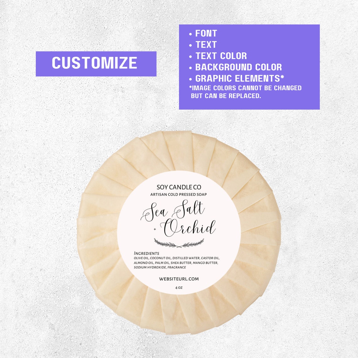 Handmade Circular 2" Soap Label Template Editable Soap Sticker Print at ...