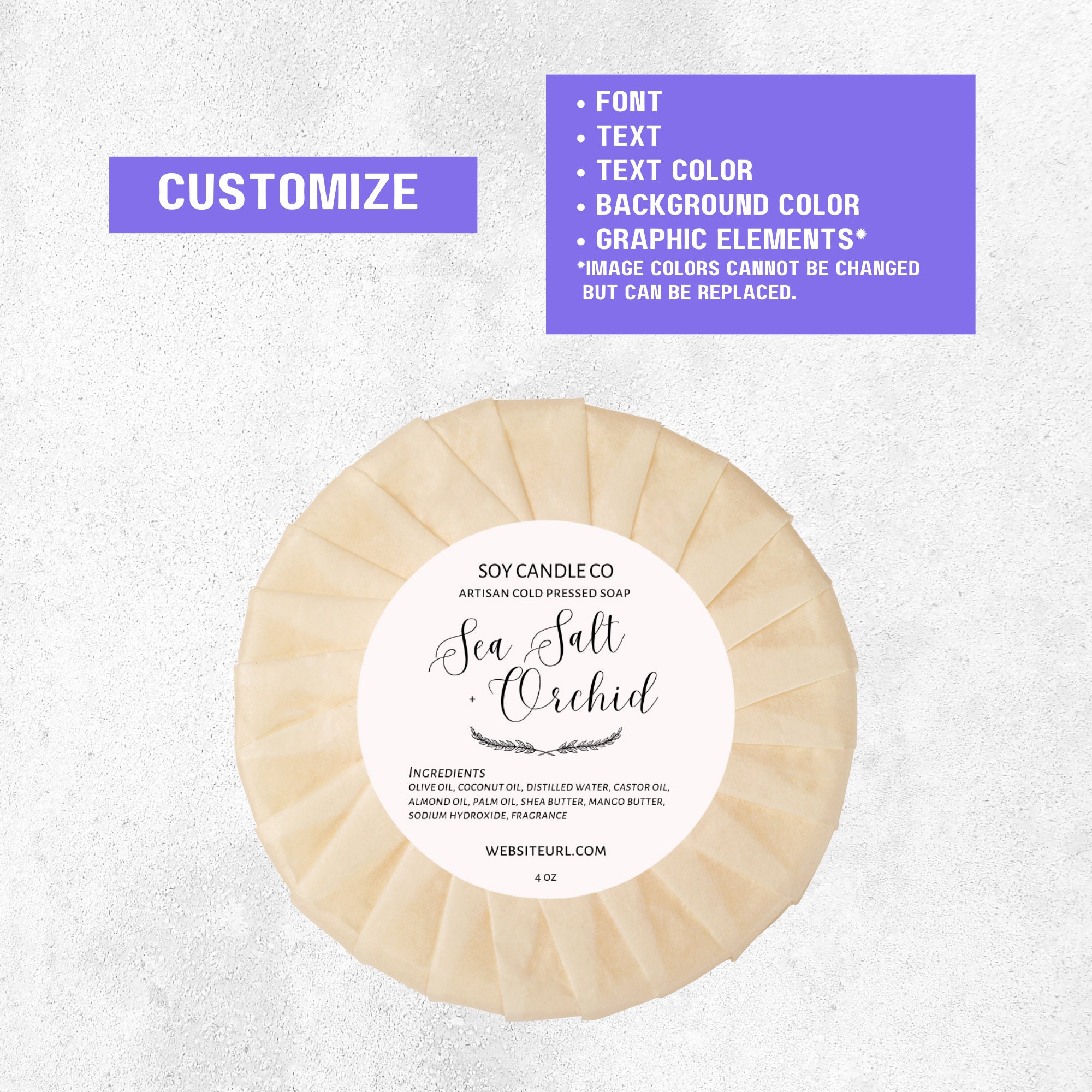 Handmade Circular 2" Soap Label Template Editable Soap Sticker Print at ...