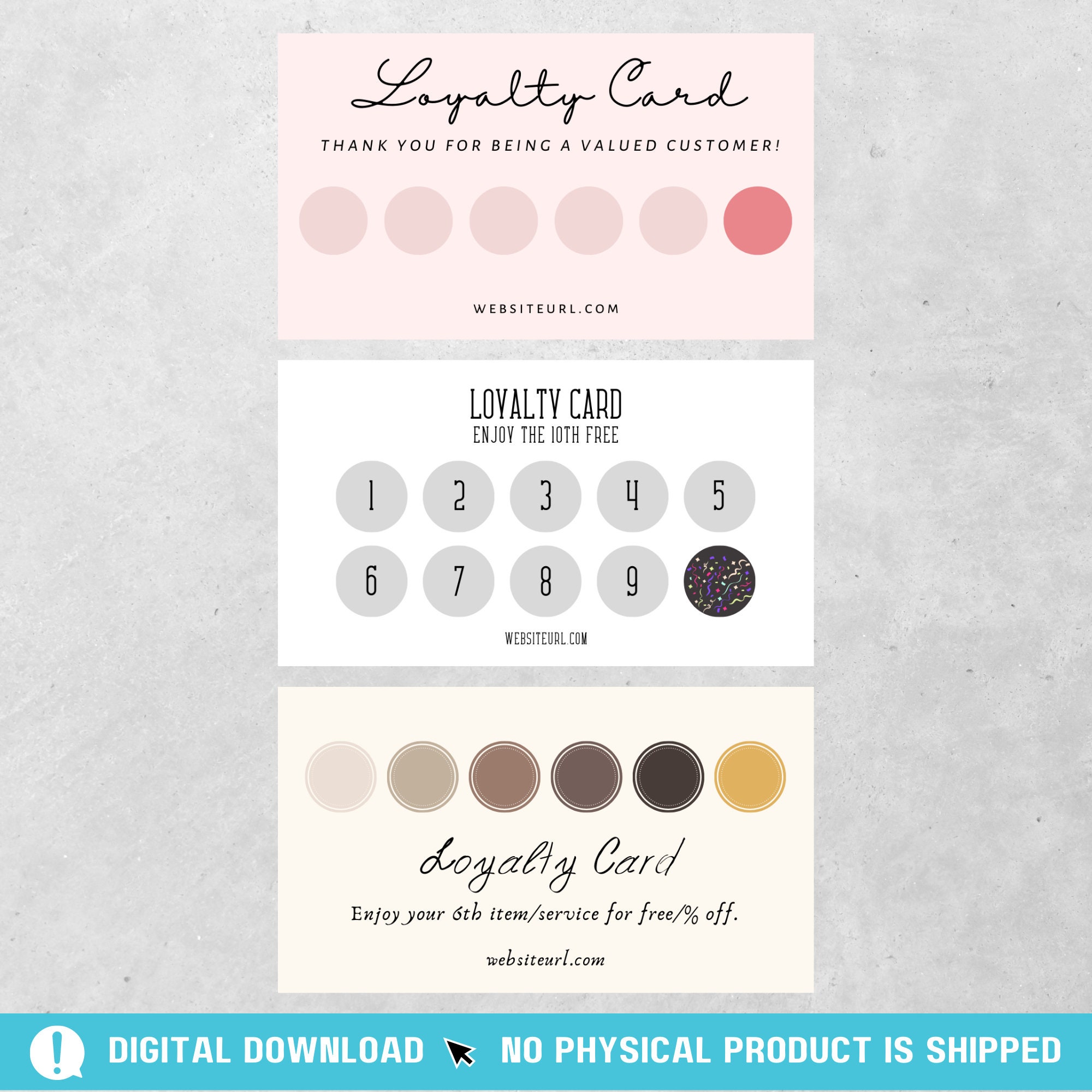 Loyalty Program Card Template Editable Product, Coffee, Salon or ...