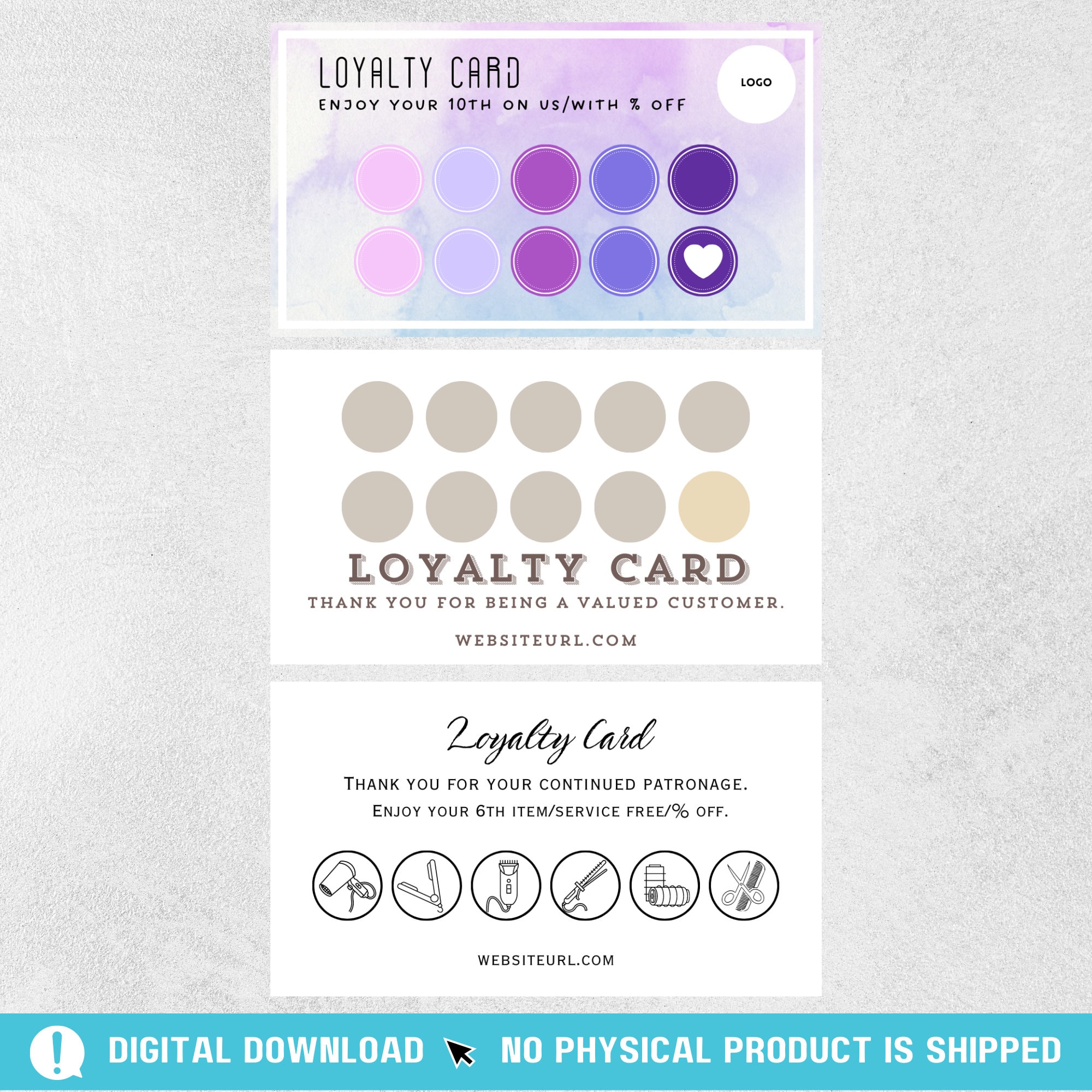 Loyalty Program Card Template Editable Product, Coffee, Salon or ...