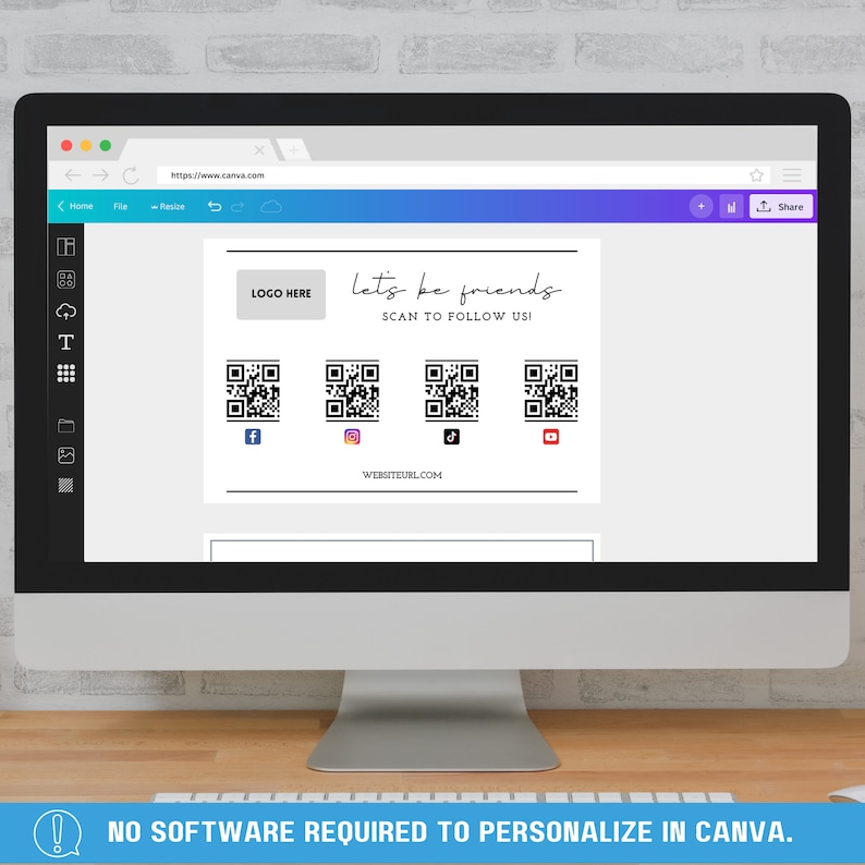 Social Media QR Customizable Card Templates Small Business QR Templates ...