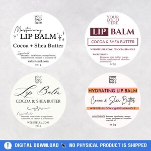 Round Lip Balm Tin Label Canva Template Editable Round Lip Balm Sticker ...