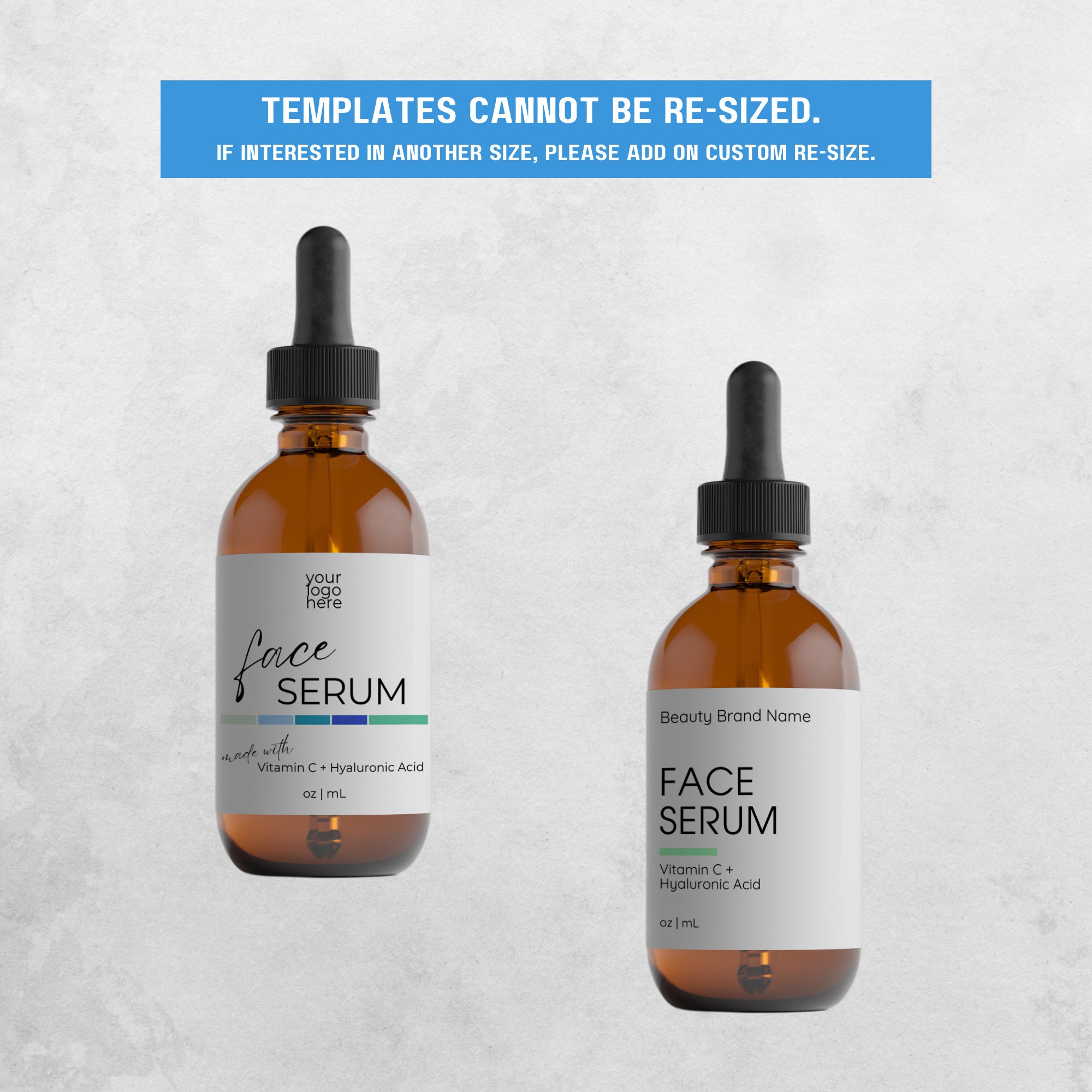 Wrap Around Facial Oil Bottle Label Template Editable Canva Oil Dropper ...