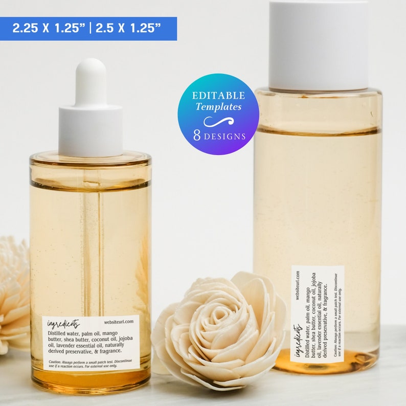 Rectangle Ingredient List Label Template Editable Small Ingredients ...