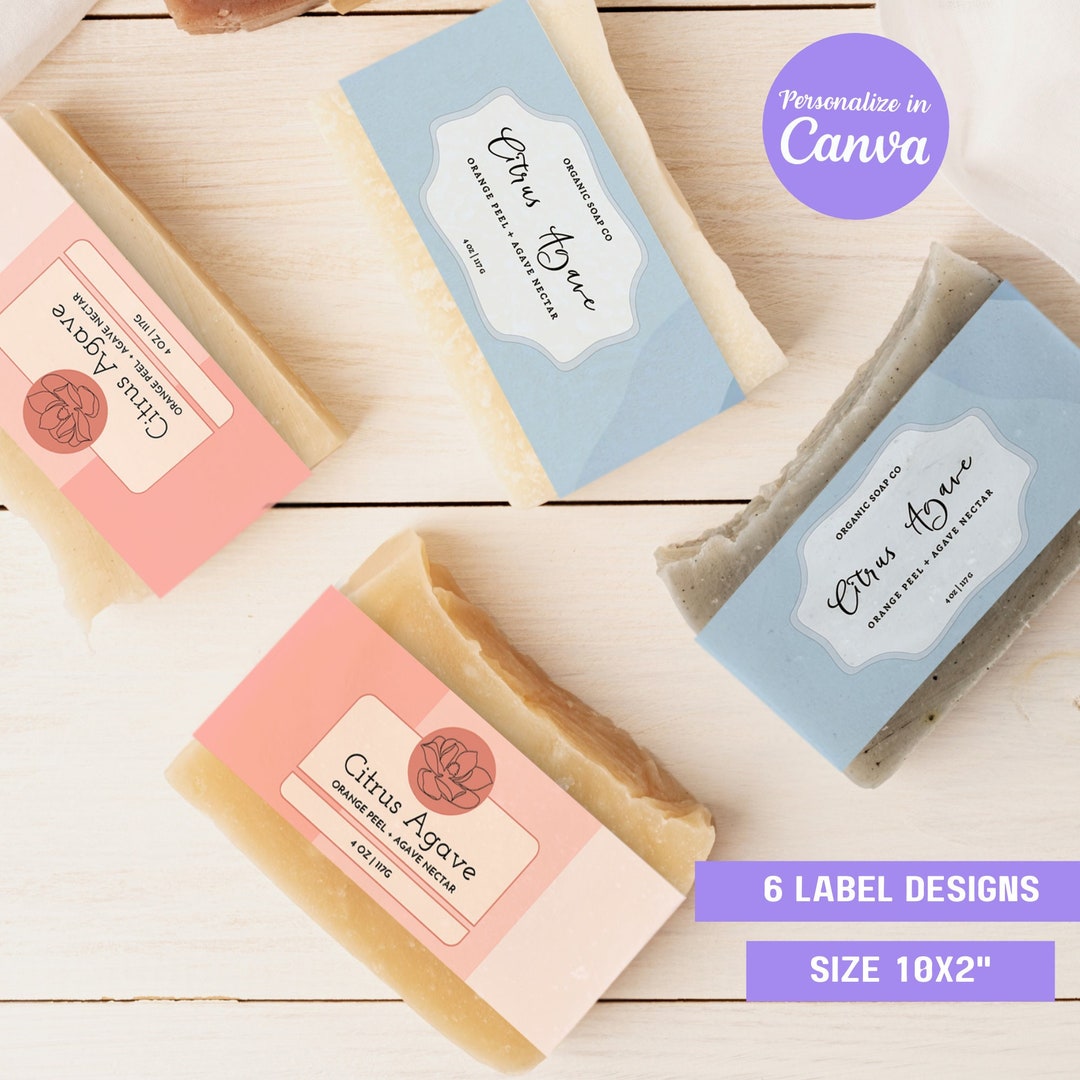 Custom Soap Bar Band Label Template Editable Soap Wrapper Label ...