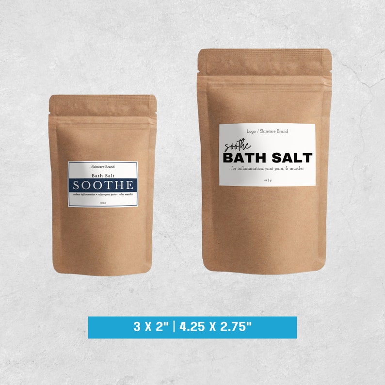 Therapeutic Bath Salts Label Template Organic Mineral Bath Salt Label ...