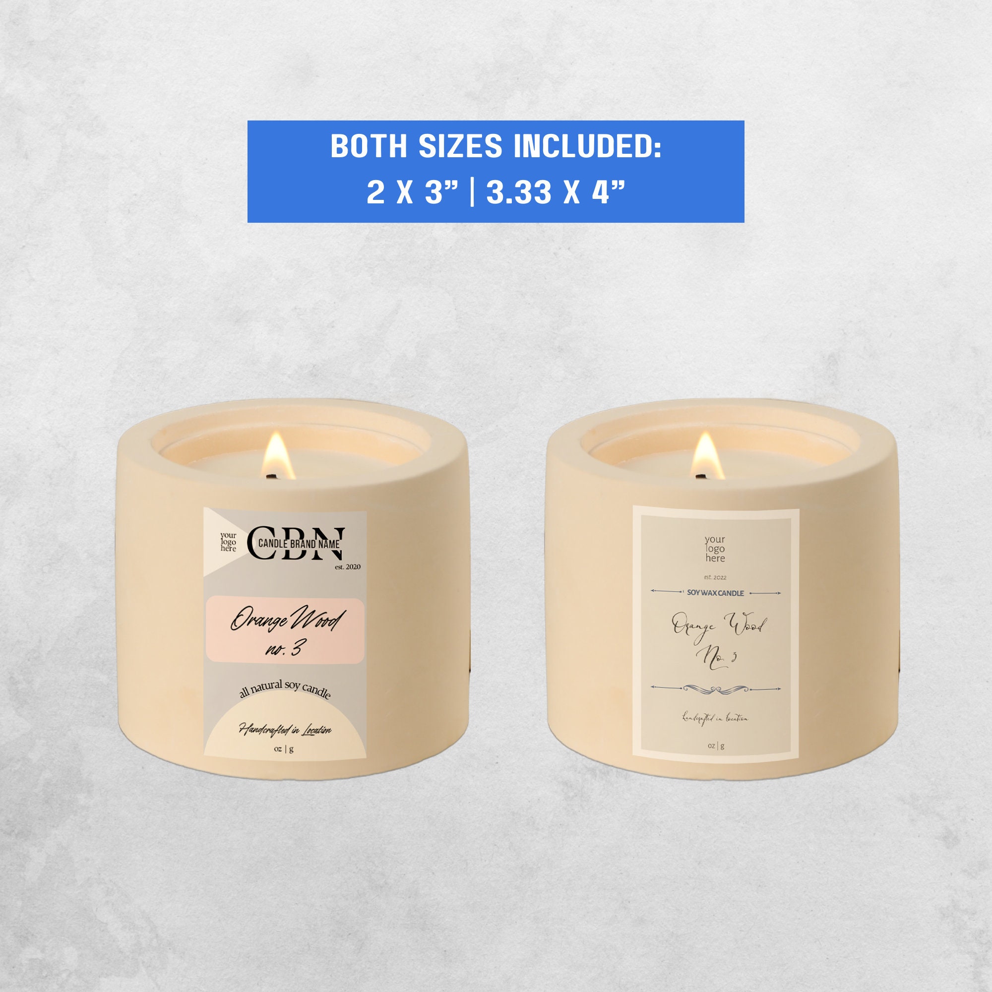 Rectangle Handwritten Candle Label Canva Template Editable Vertical ...