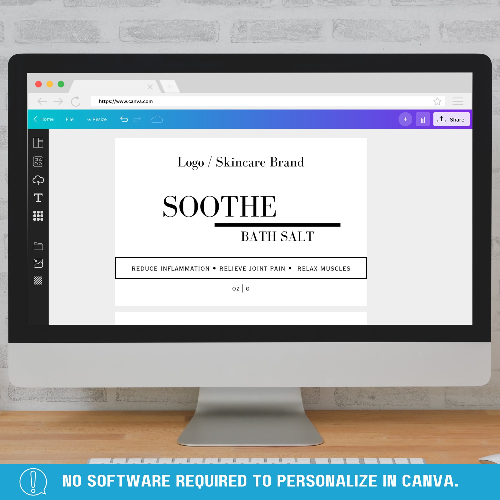 Therapeutic Bath Salts Label Template Organic Mineral Bath Salt Label ...