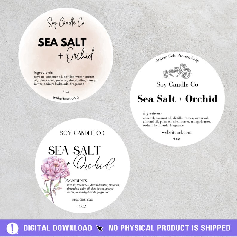 Handmade Circular 2" Soap Label Template Editable Soap Sticker Print at ...