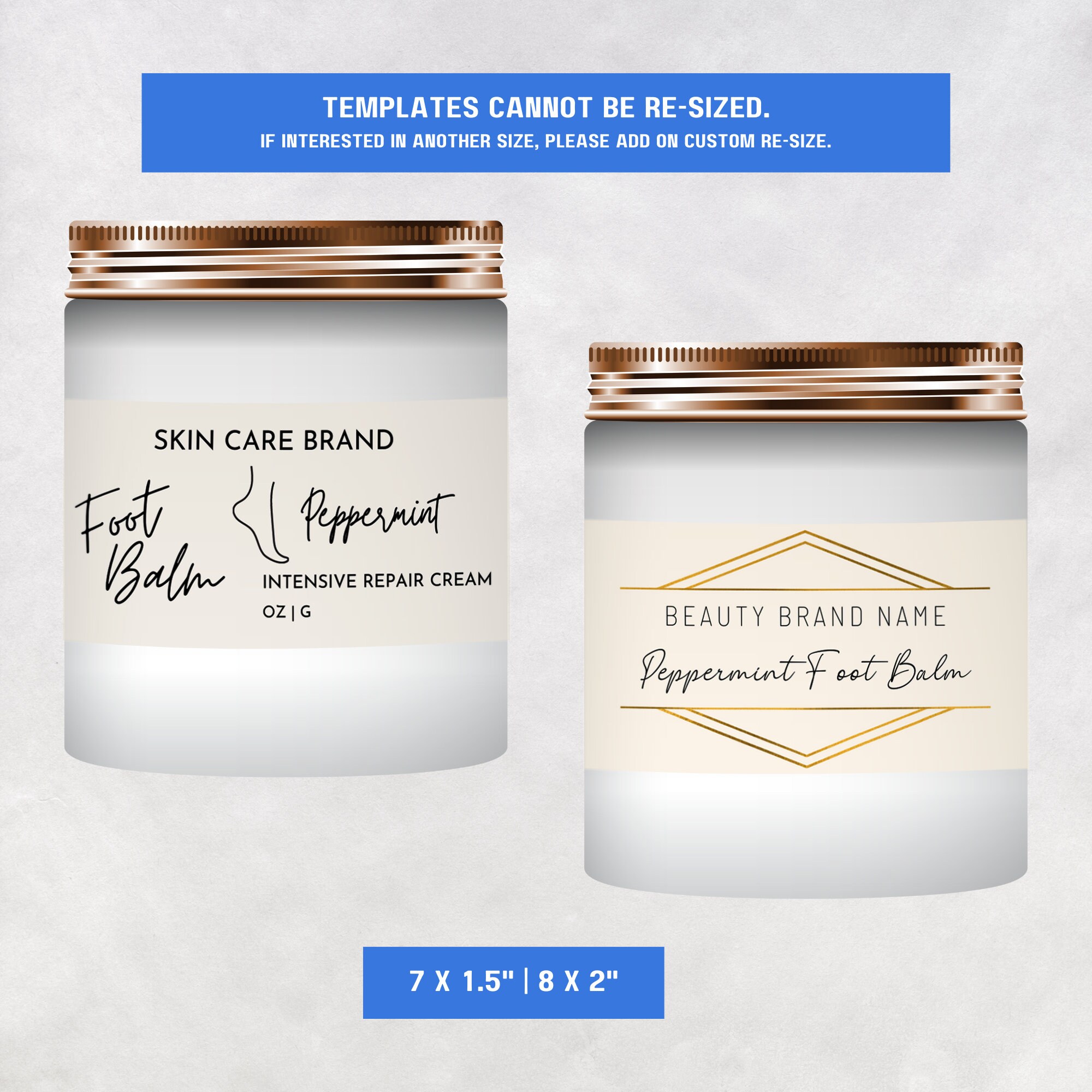 Foot Balm Wrap Around Cosmetic Jar Label Template Editable Lotion ...