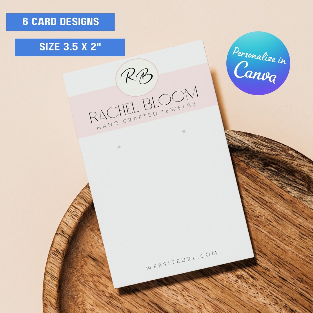 Jewelry Earring Card Template for Handmade Earrings Customizable ...