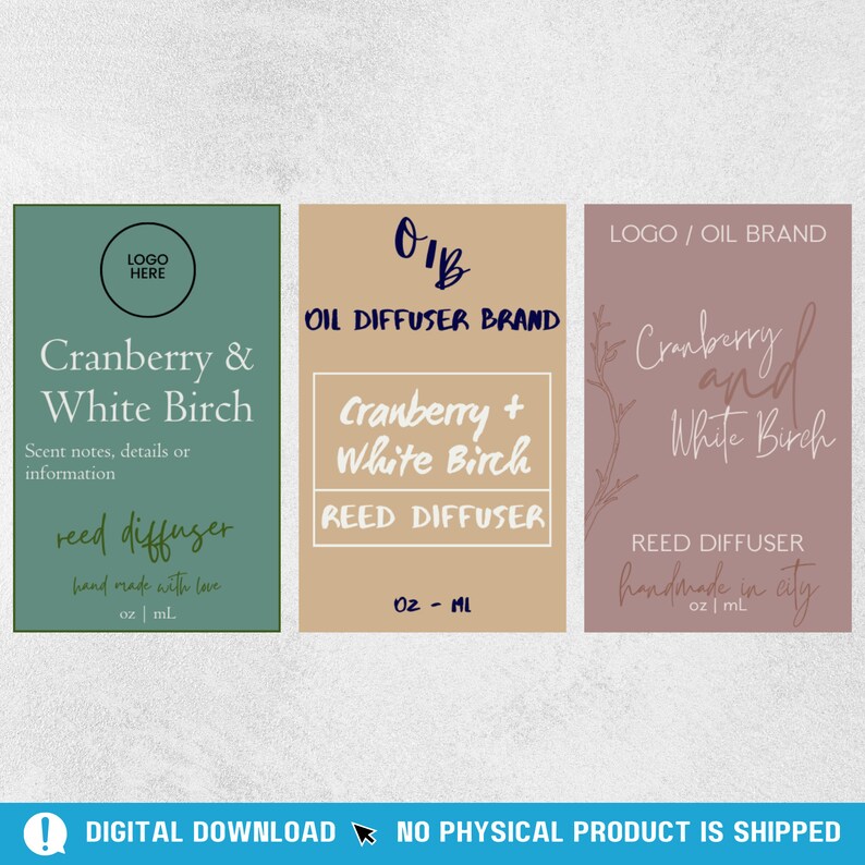 Editable Scented Oil Diffuser Label Template Custom Fragrance Oil ...