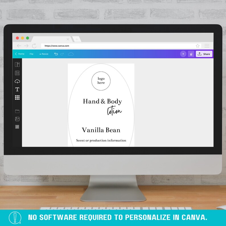 Oval Hand & Body Lotion Label Template Editable Oval Lotion Label ...