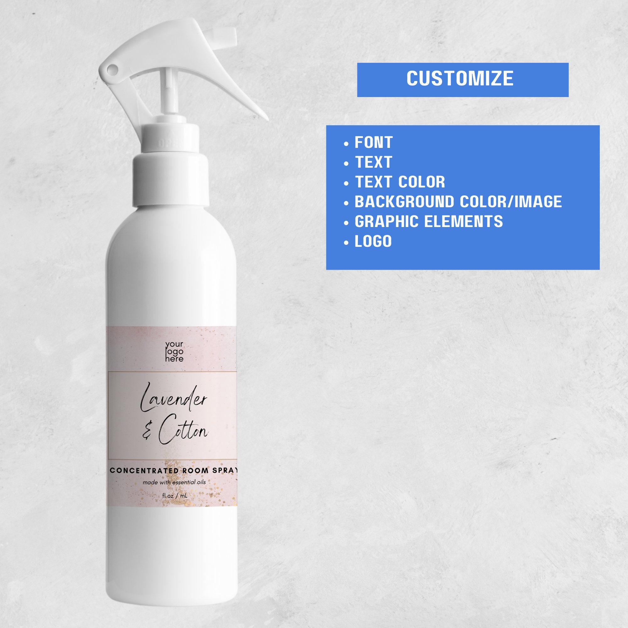 Room Refresher Spray Wrap Around Label Template Editable Canva Template ...