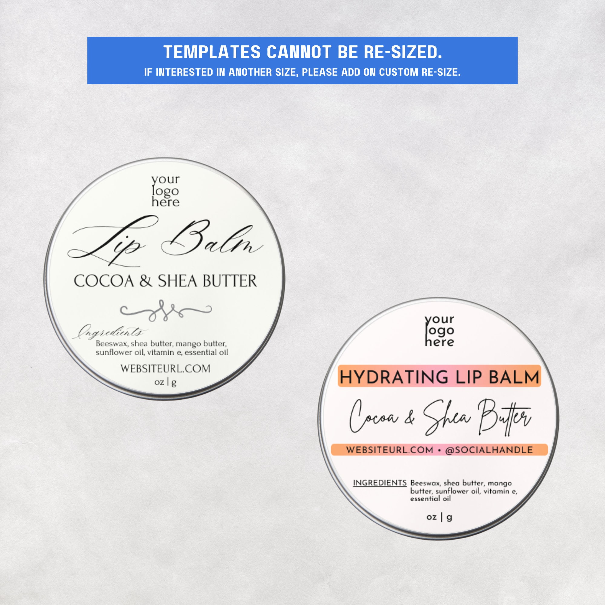 Round Lip Balm Tin Label Canva Template Editable Round Lip Balm Sticker ...