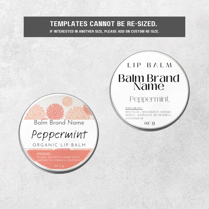 Round Lip Balm Tin Label Template Editable Lip Balm Sticker in Canva ...