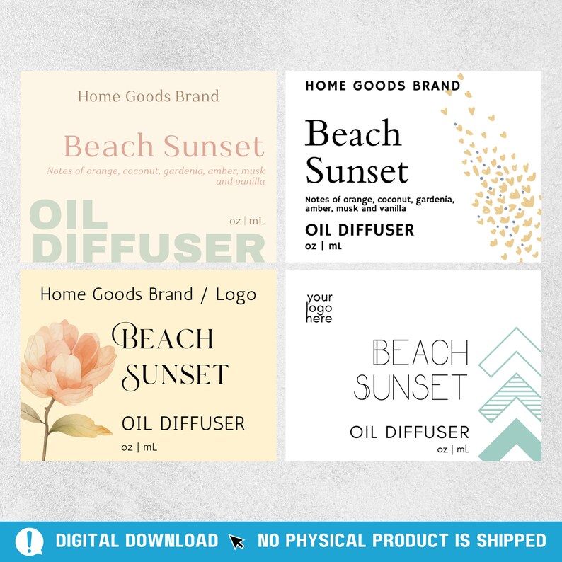 Reed Oil Diffuser Label Template Editable Diffuser Bottle Label DIY ...