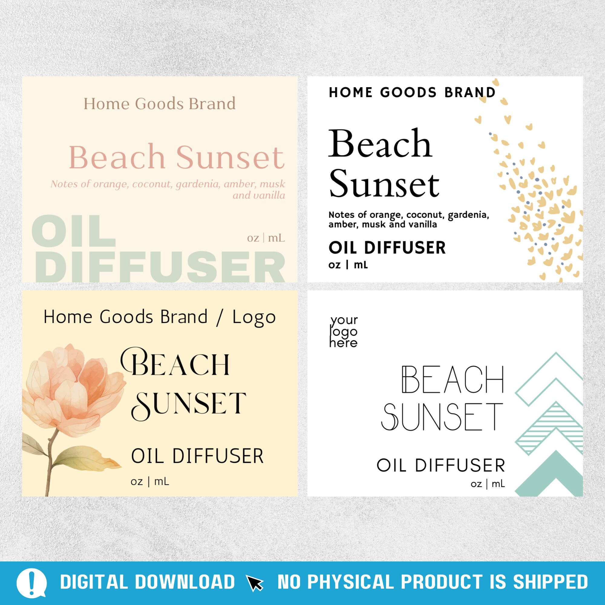 Reed Oil Diffuser Label Template Editable Diffuser Bottle Label DIY ...