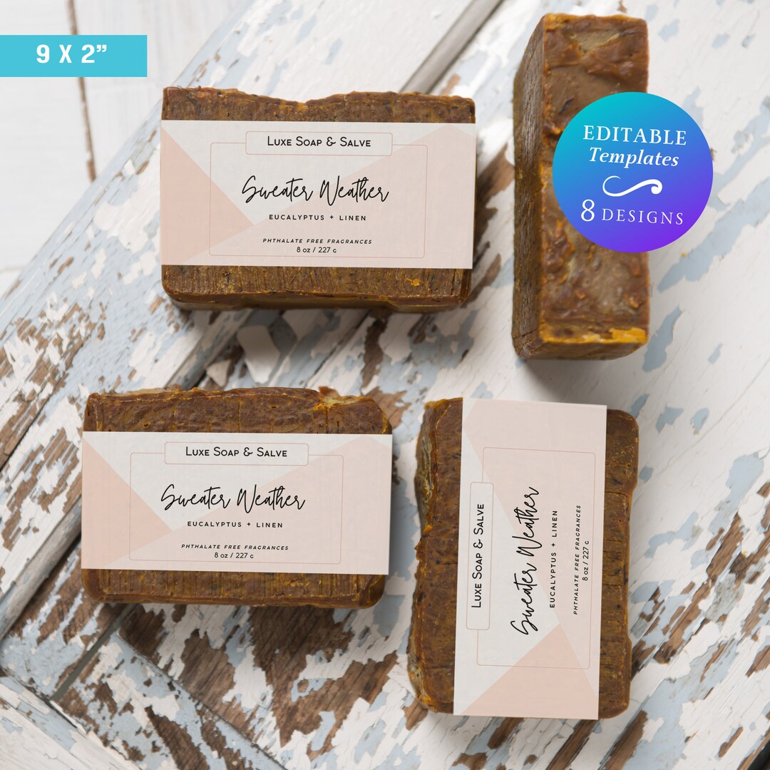 Modern Soap Bar Label With QR Social Template Editable Soap Wrapper ...