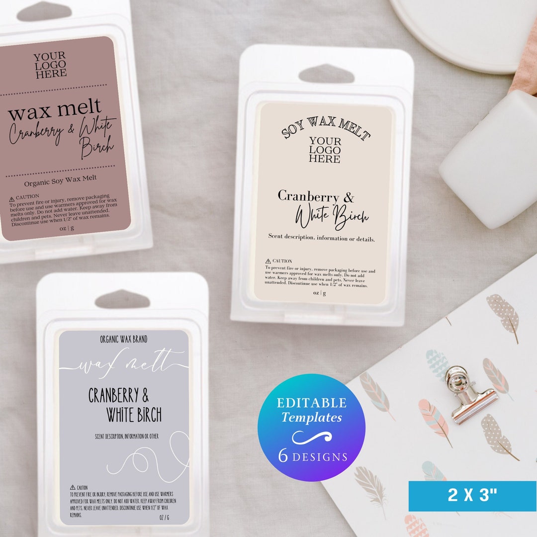 Editable Candle Wax Melt Label Template DIY Soy Wax Melt Label for ...
