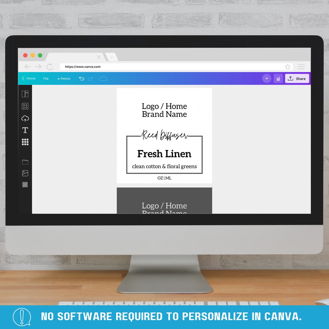 Fragrance Oil Diffuser Label Template Editable Scented Oil Reed ...