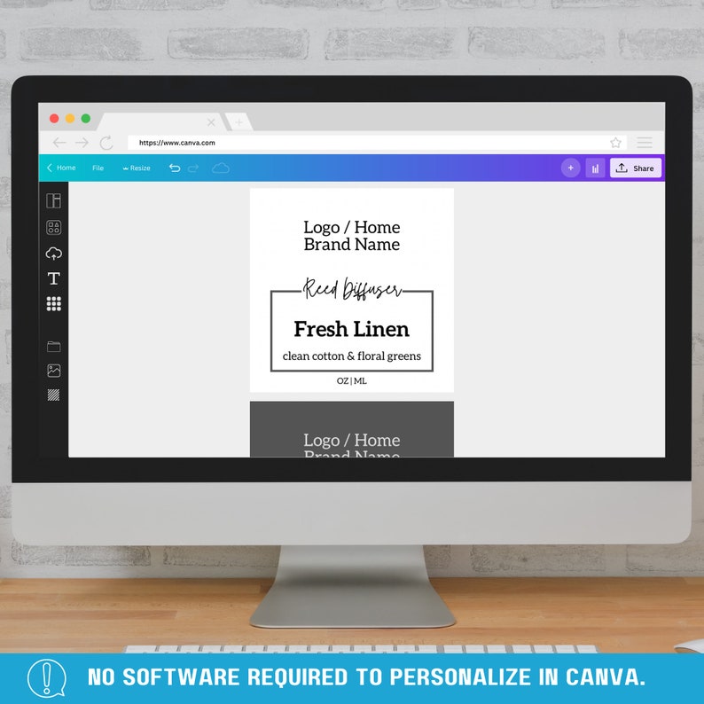 Fragrance Oil Diffuser Label Template Editable Scented Oil Reed ...