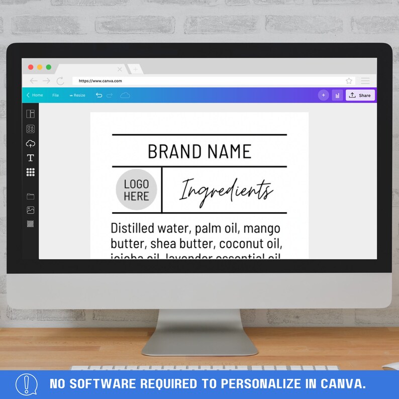 Ingredient List Label Template Square DIY Bath, Beauty or Cosmetic ...