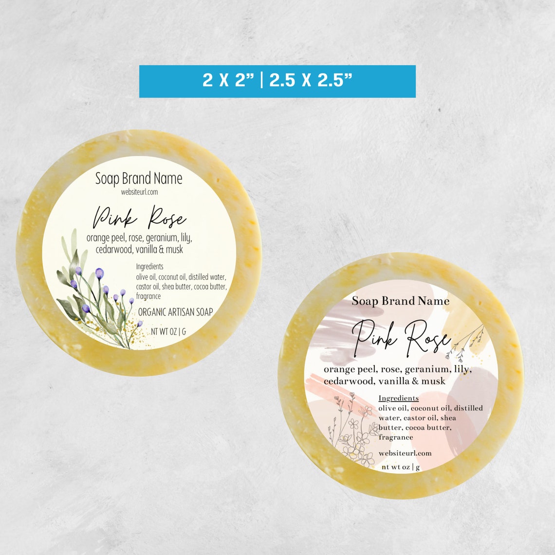 Watercolor Circle Soap Label Template Editable Pastel Round Soap Label ...