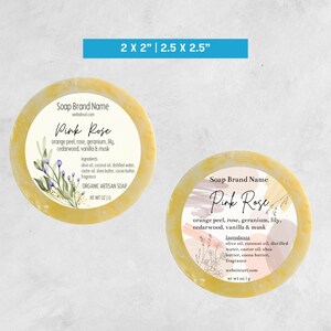Watercolor Circle Soap Label Template Editable Pastel Round Soap Label ...