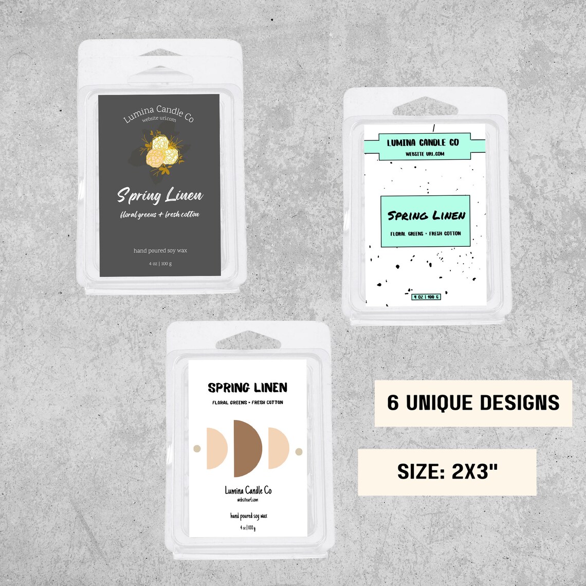 Wax Clamshell Mold Label Template Blank Wax Melt Label Handmade Wax ...