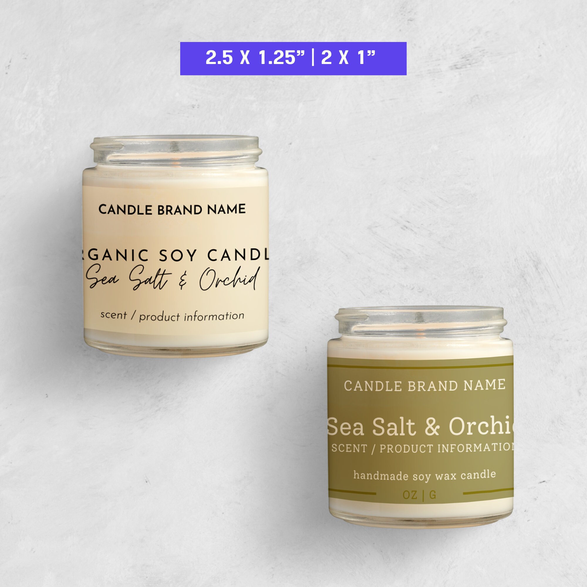 Organic Candle Tin Label Template Custom Soy Wax Candle Label DIY ...