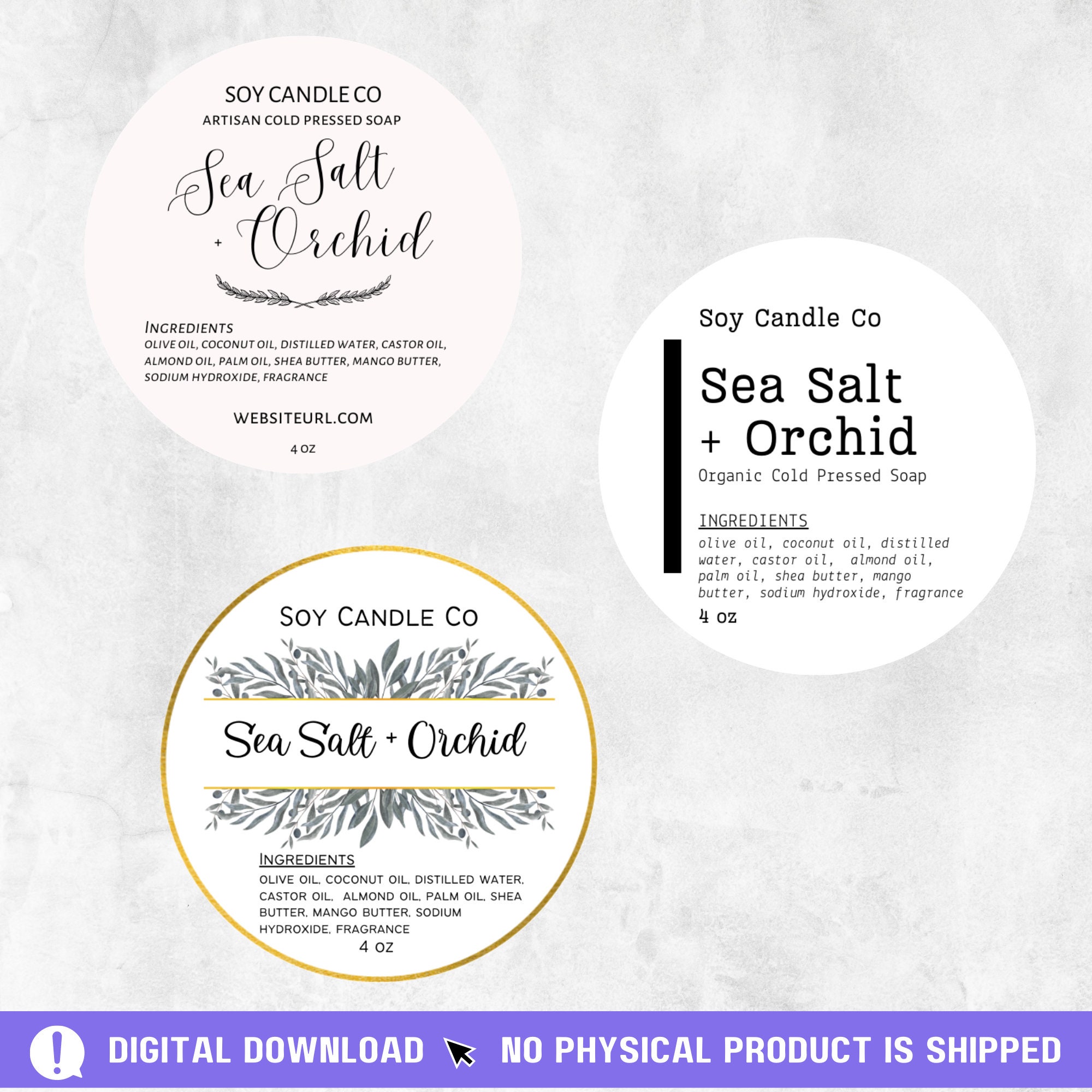 Handmade Circular 2" Soap Label Template Editable Soap Sticker Print at ...
