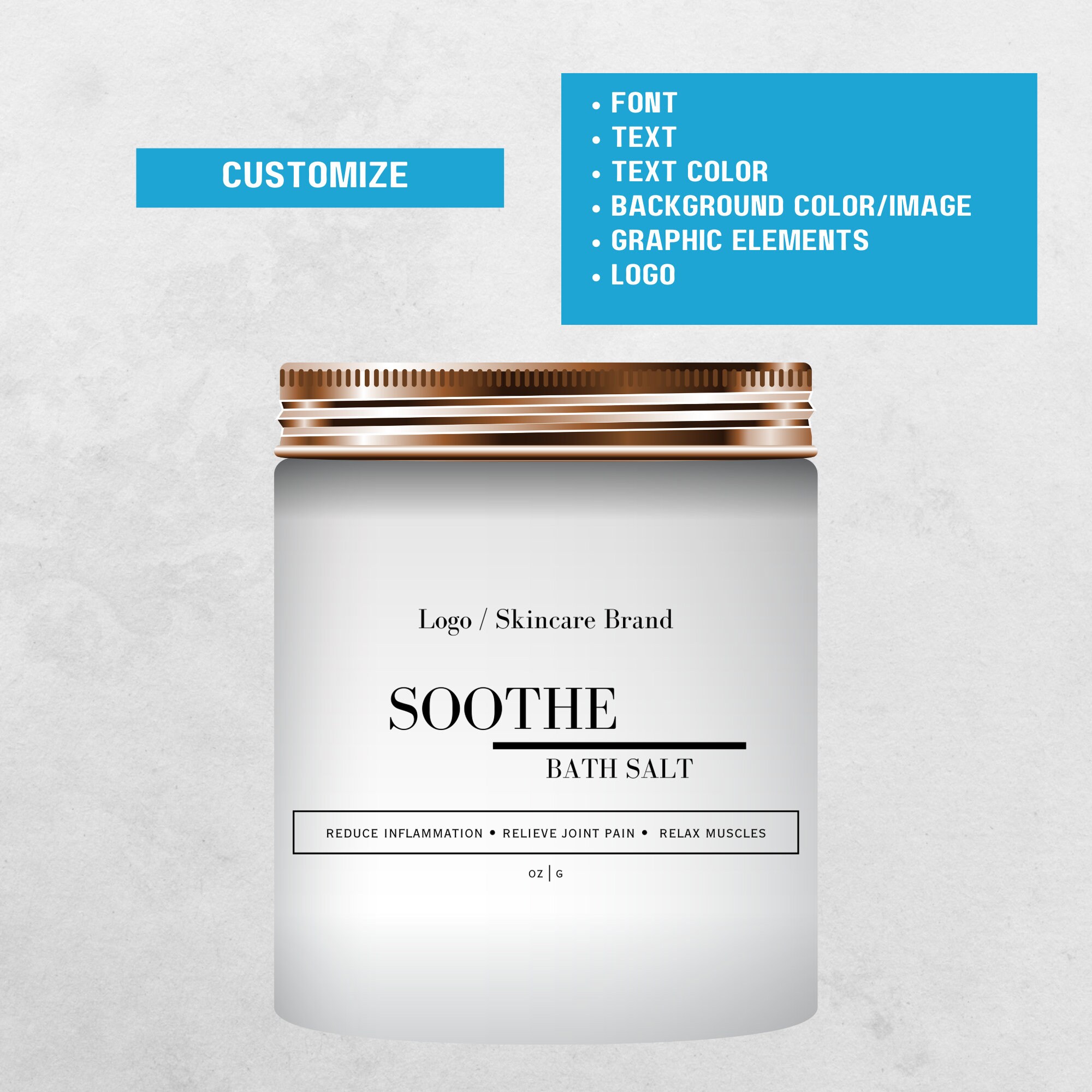 Therapeutic Bath Salts Label Template Organic Mineral Bath Salt Label ...