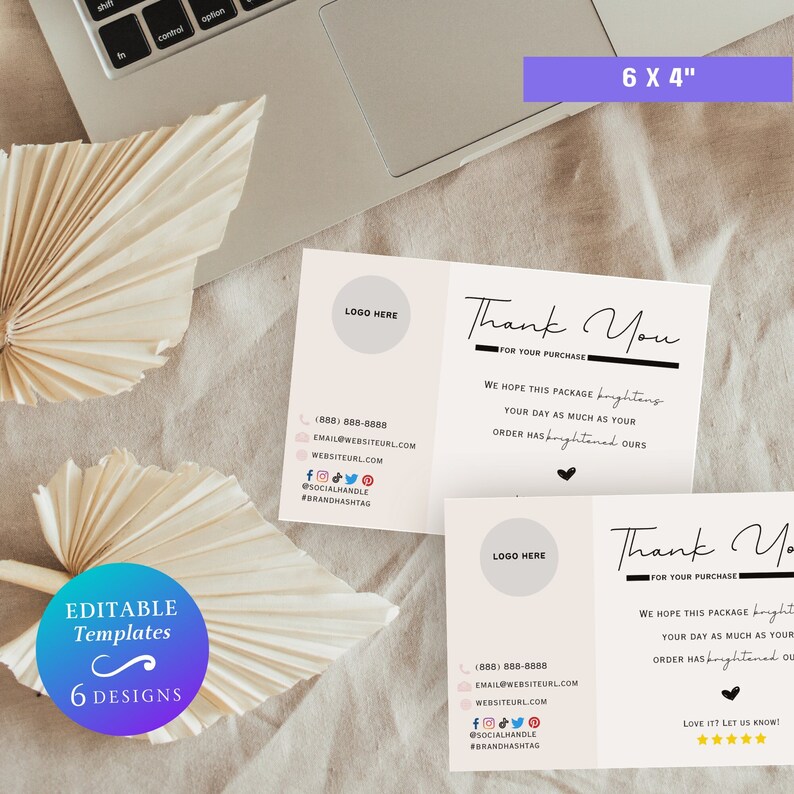 Thank You for Your Order Card Template for Small Business Custom ...