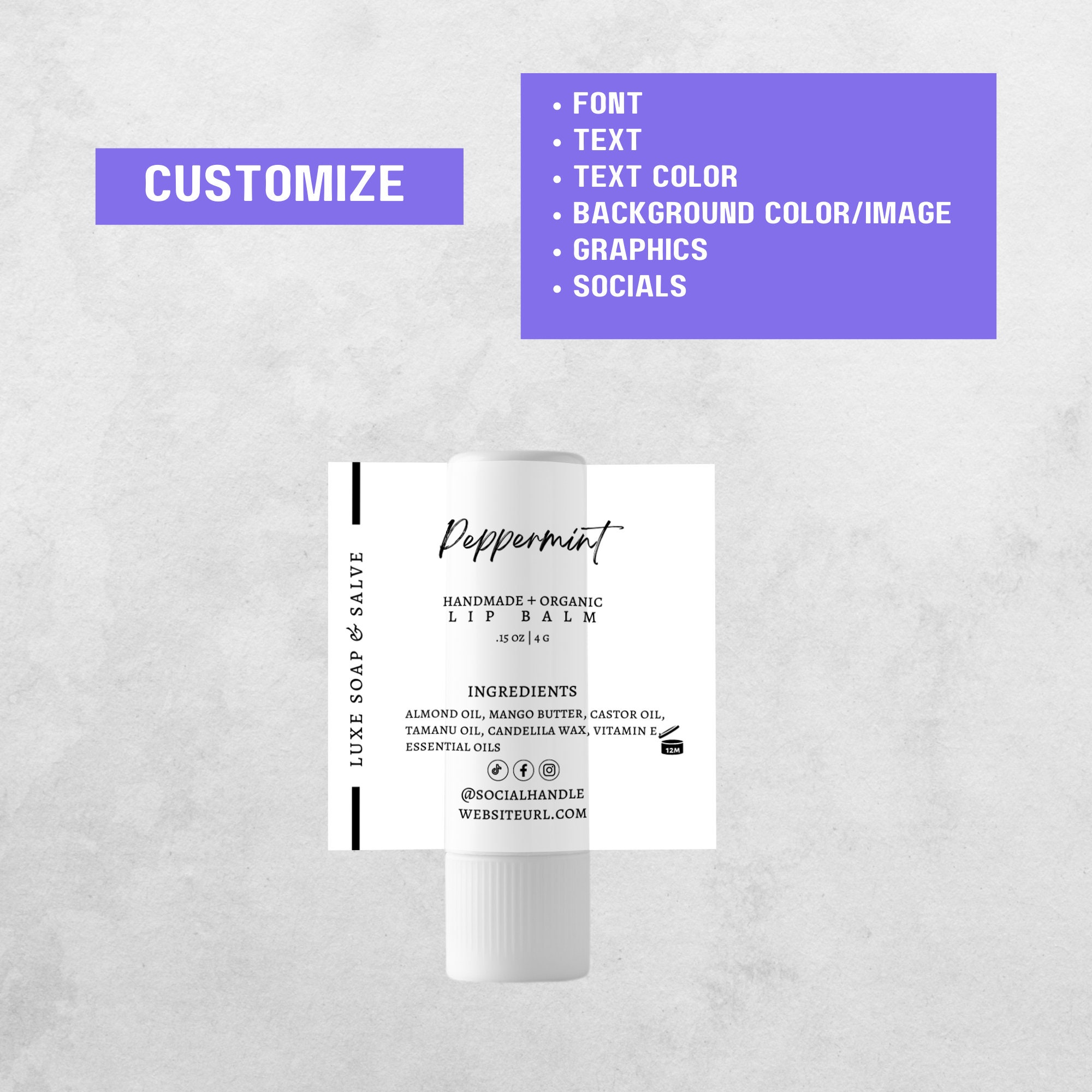 Custom Lip Balm Label Template Printable Blank Tube Lip Balm Label ...