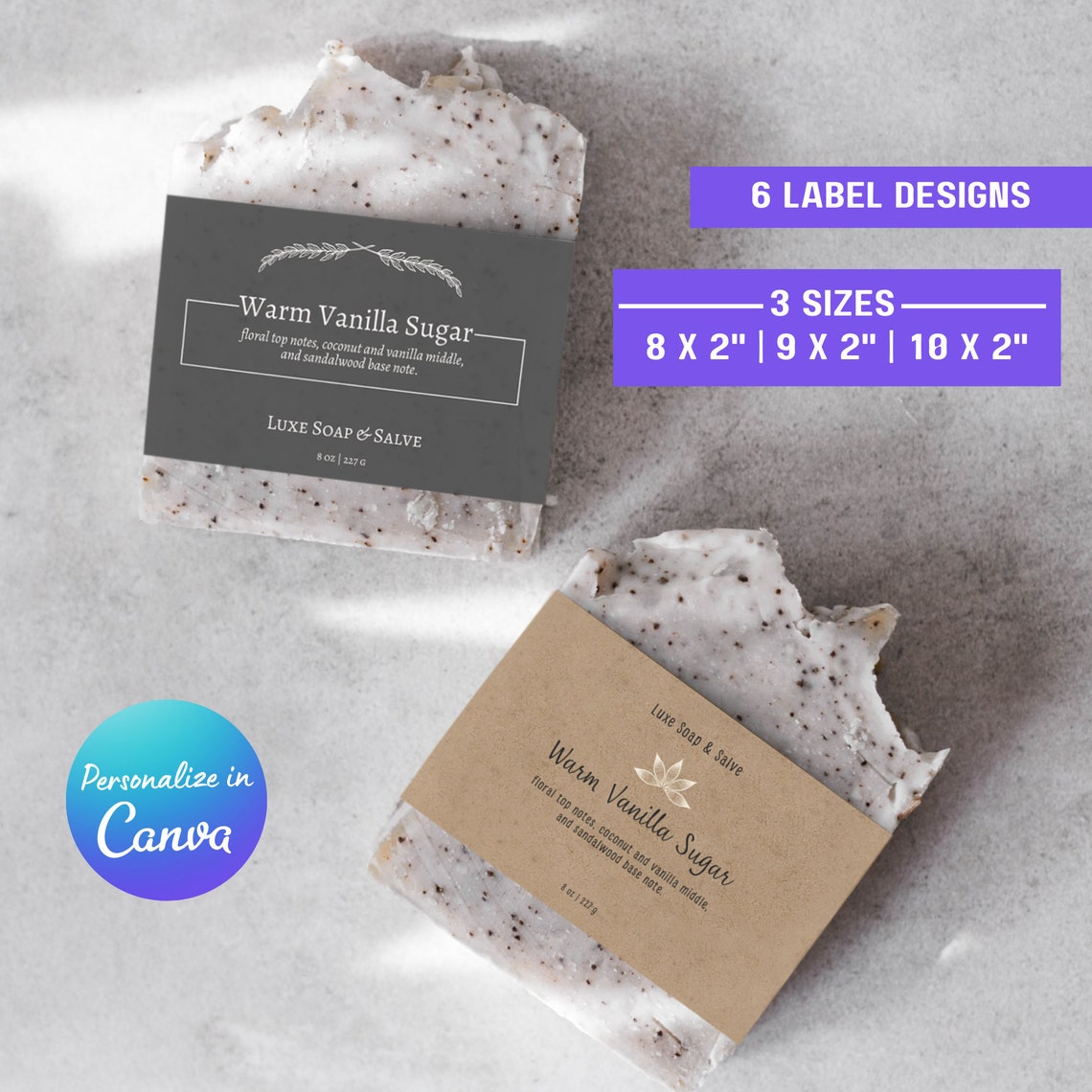 Custom Wrap Around Soap Bar Label Template Elegant Horizontal Soap ...