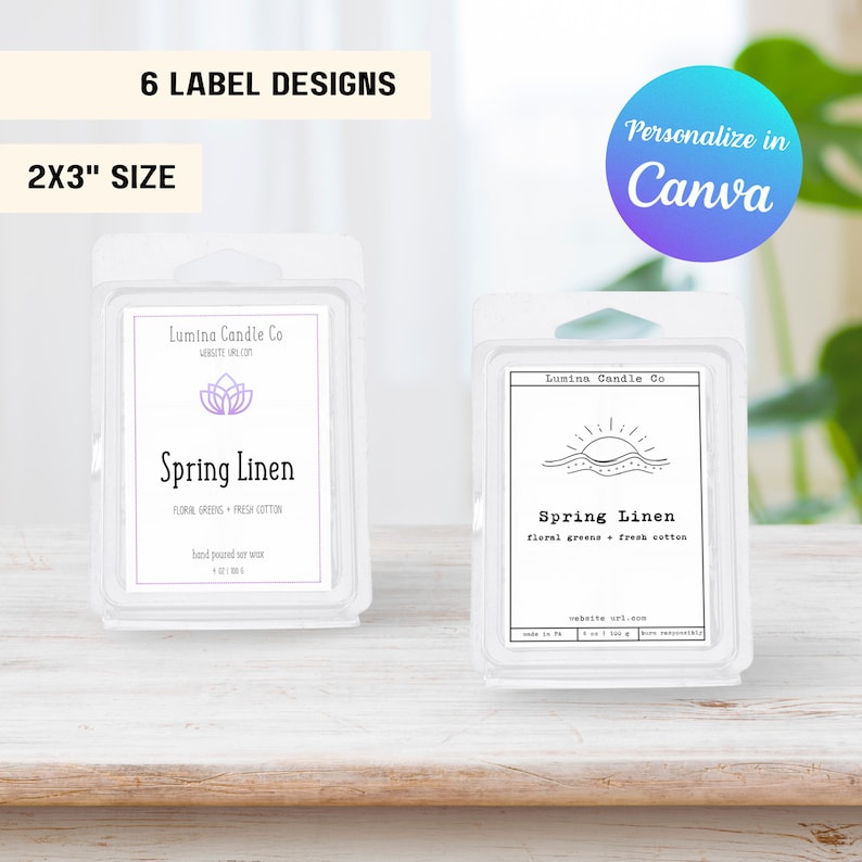 Wax Clamshell Mold Label Template Blank Wax Melt Label Handmade Wax ...