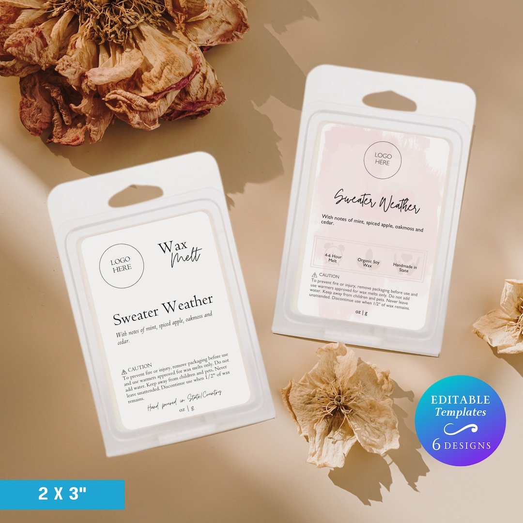 DIY Clamshell Wax Melt Label Template Edit Wax Melt Label in Canva ...