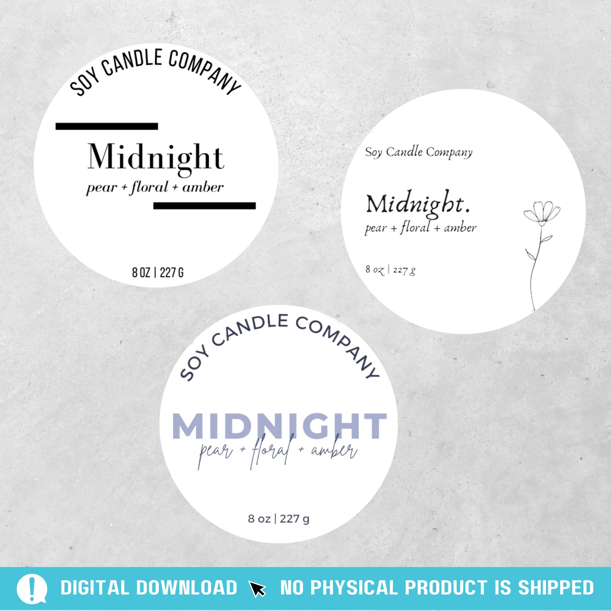 Round Candle Lid Label Template Personalize 1.5x1.5 2x2 Candle Tin Lid ...