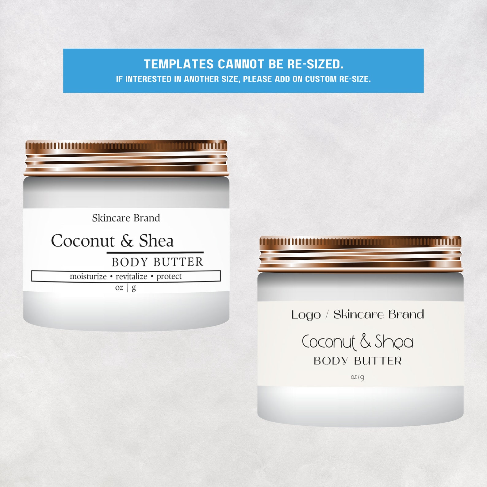 Body Butter Wrap Around Label Template Custom Skincare Jar Label ...