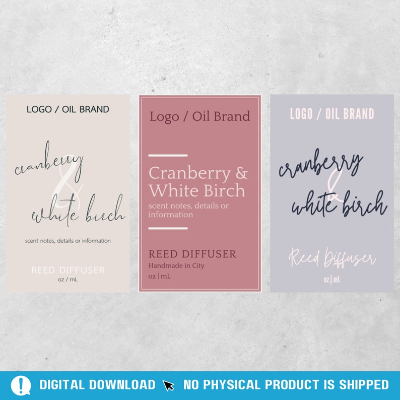 Editable Scented Oil Diffuser Label Template Custom Fragrance Oil ...