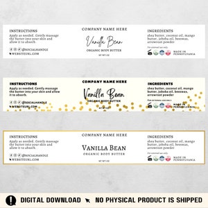 Wrap Around Cosmetic Jar Label Template Printable Balm Jar Label Custom ...