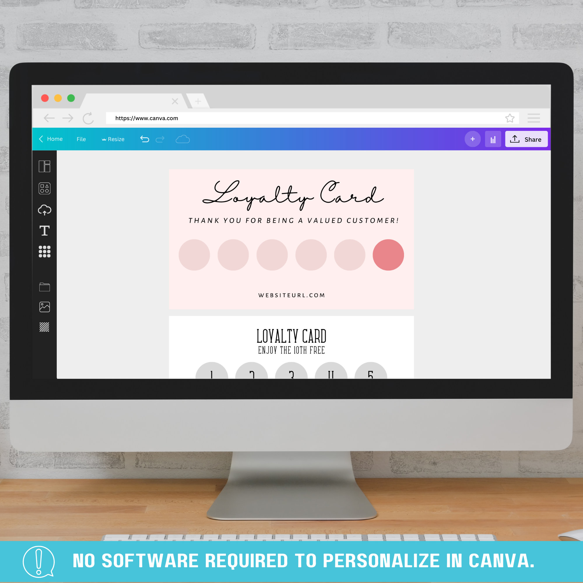 Loyalty Program Card Template Editable Product, Coffee, Salon or ...