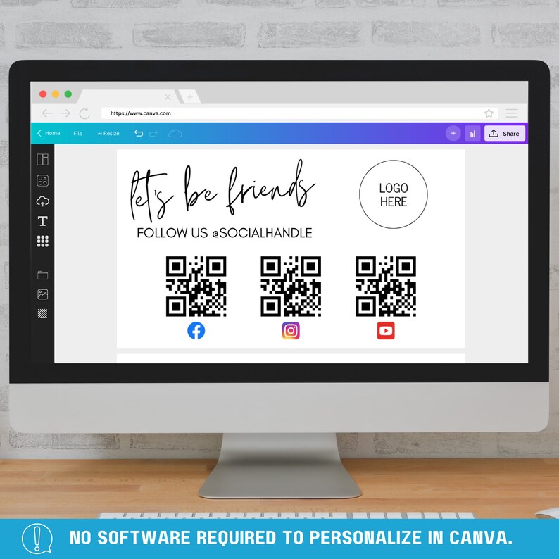 Minimalist Social Media Card Template Editable Handwritten Social ...