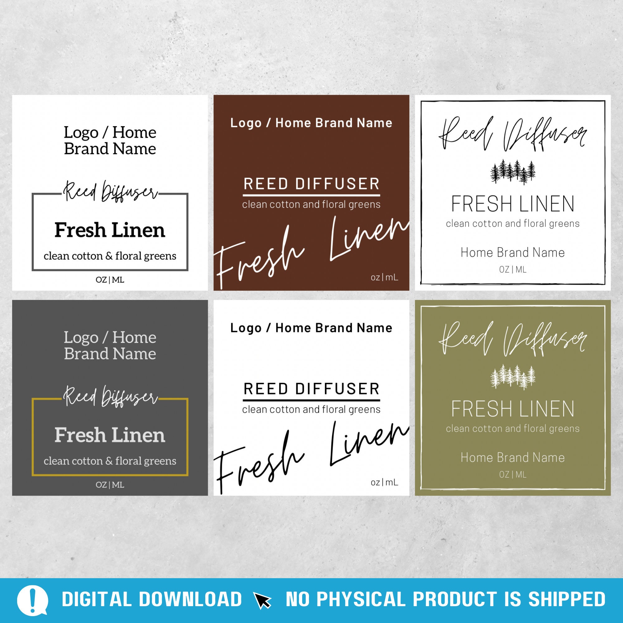 Fragrance Oil Diffuser Label Template Editable Scented Oil Reed ...