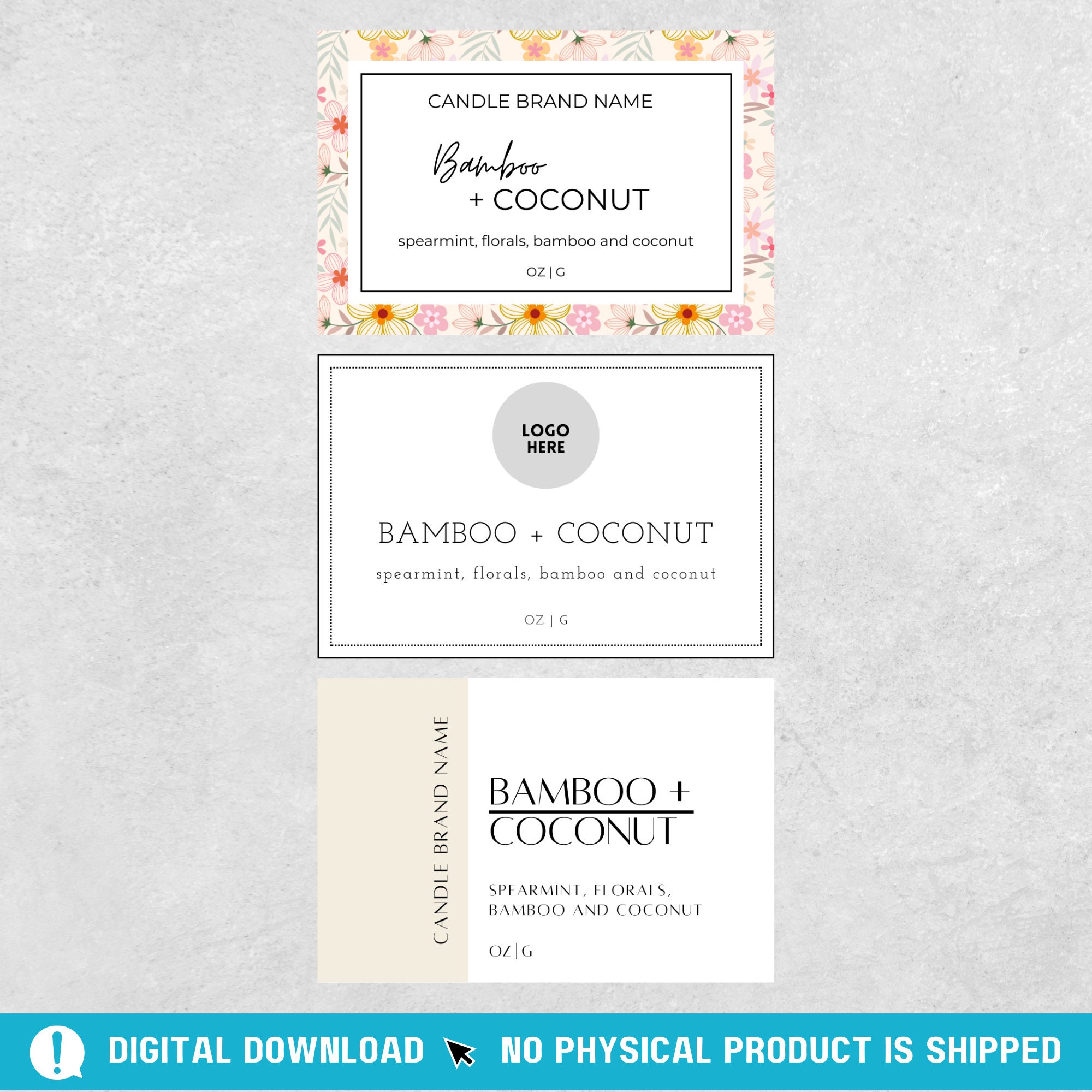 Tumbler Candle Jar Label Template Editable Tumbler Candle Label in ...